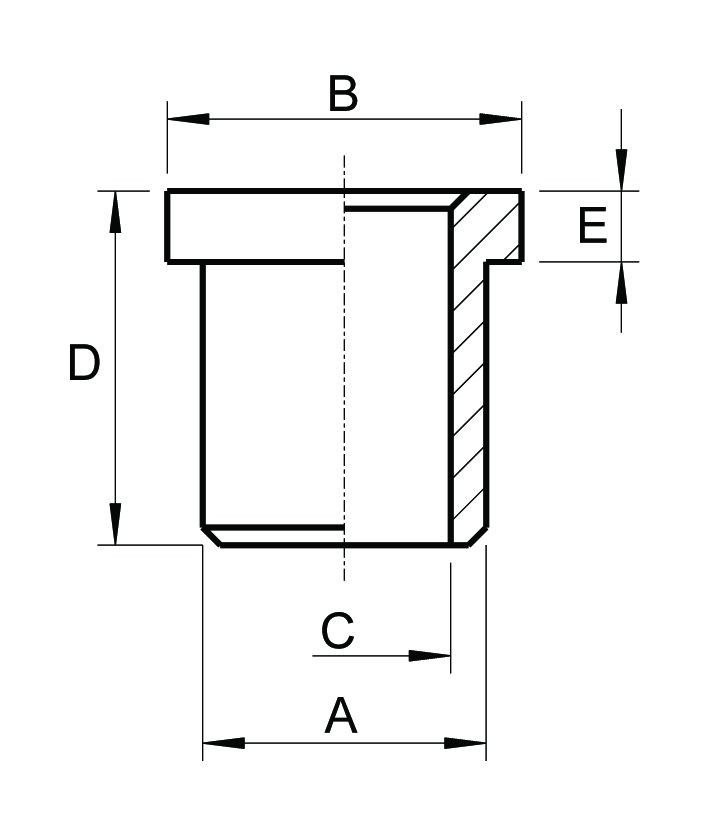 Lagerbuchsen mit Bund | aus Polyamid | naturfarben | OLAF